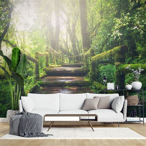 Forest Trail Jungle Green Wallpaper Mural Decorsmarket Decorsmarket