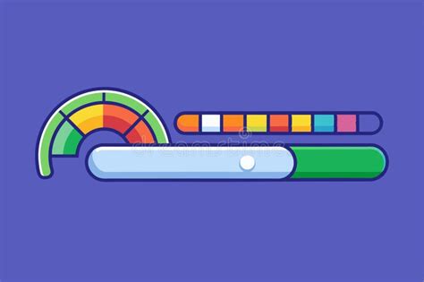 Illustration Of A Semi Flat Progress Indicator Featuring A Gauge And Bar With Customizable