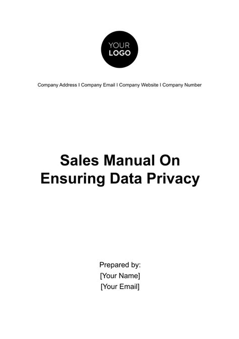 Free Sales Manual On Ensuring Data Privacy Template To Edit Online