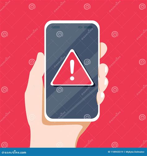 Concept Of Malware Notification Or Error In Mobile Phone Red Alert