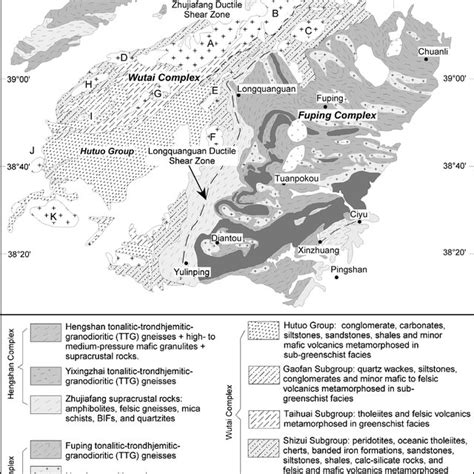 Simplified Geological Map Of The Hengshan Wutai And Fuping Complexes Download Scientific Diagram