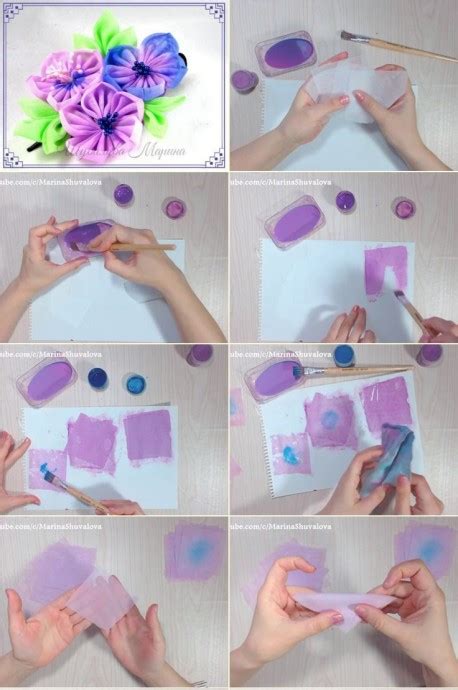 Цветы в технике канзаши