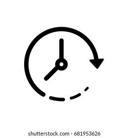 Time Vector Icon Clock Line Icon Stock Vector Royalty Free 681953626 Shutterstock