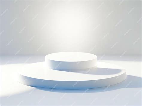Белый круглый подиум на белом фоне Белый абстрактный свет Премиум Фото