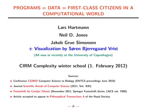 Pdf Programs Data First Class Citizens In A Computational World