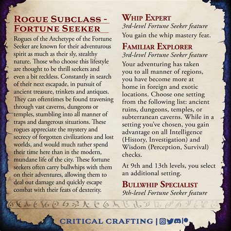[oc] Fortune Seeker Rogue Subclass R Dndhomebrew