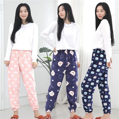여자 밍크 수면바지 잠옷바지 파자마 캐릭터 겨울 홈웨어여자꿀잠수면바지하트도그 홈플러스 택배배송