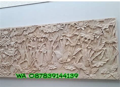Ukiran Batu Paras Jogja Motif Tumbuhan Dengan Ukuran Memanjang Ukiran