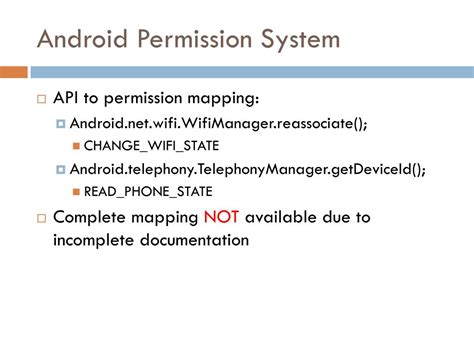 Ppt Unveiling Android Permissions Pscout Analysis Powerpoint Presentation Id2516187