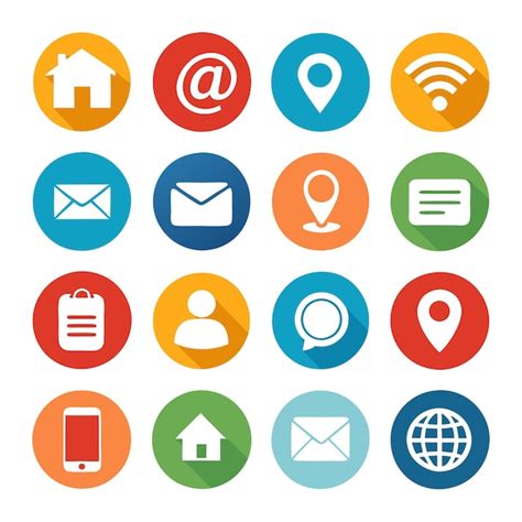 Contact Icon Set Collection Vector Illustration Premium Ai Generated Vector