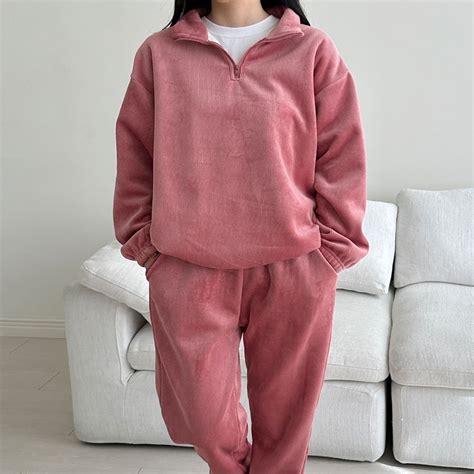 Onm 여자 리베어 반집업 카라 맨투맨 조거팬츠 츄리닝세트