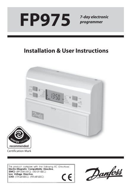 Danfoss Fp975 Installation And User Instructions May Uk