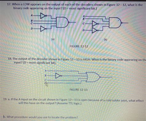 Solved 17 When A Low Appears On The Output Of Each Of The