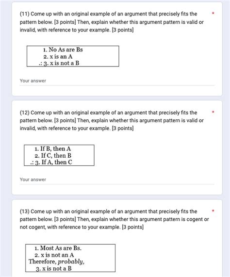 11 Come Up With An Original Example Of An Argument Chegg Com