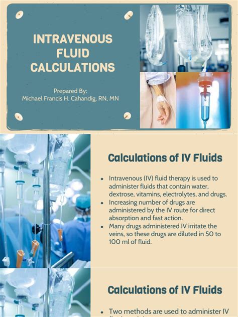 Iv Calculations Vintage Pdf Intravenous Therapy Medicine