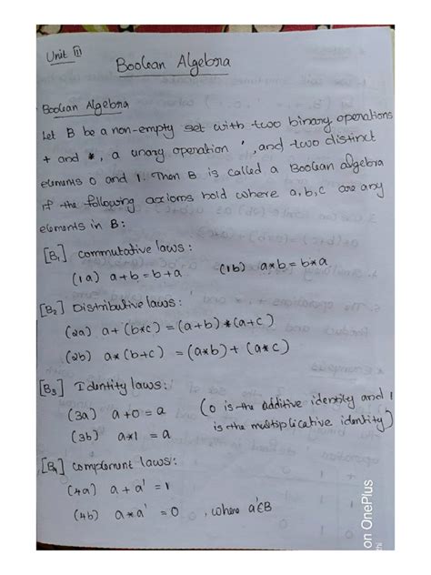 Bca1st Sem Unit3 Boolean Algebra Pdf