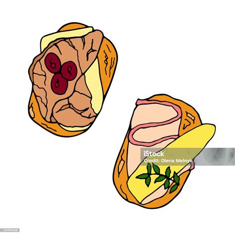 벡터 손으로 그린 타파스 스페인 요리 메뉴 카페 비스트로 레스토랑 라벨 및 포장을 위한 스케치 요소를 디자인합니다 흰색 배경에 화려한 그림 0명에 대한 스톡 벡터 아트 및