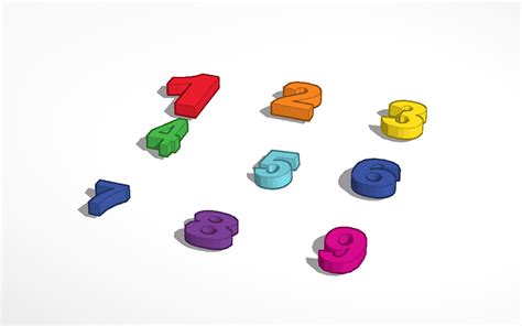 3d design numbers tinkercad