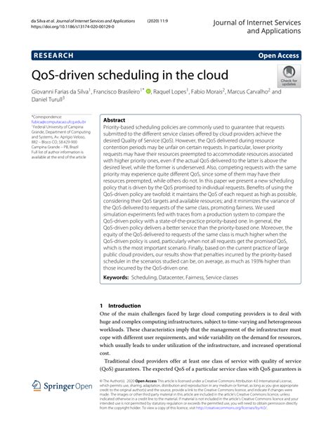 Pdf Qos Driven Scheduling In The Cloud