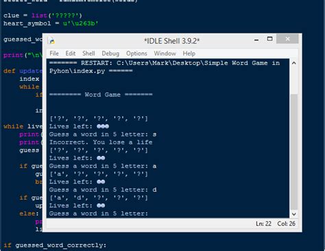 Simple Word Game In Python Free Source Code Sourcecodester