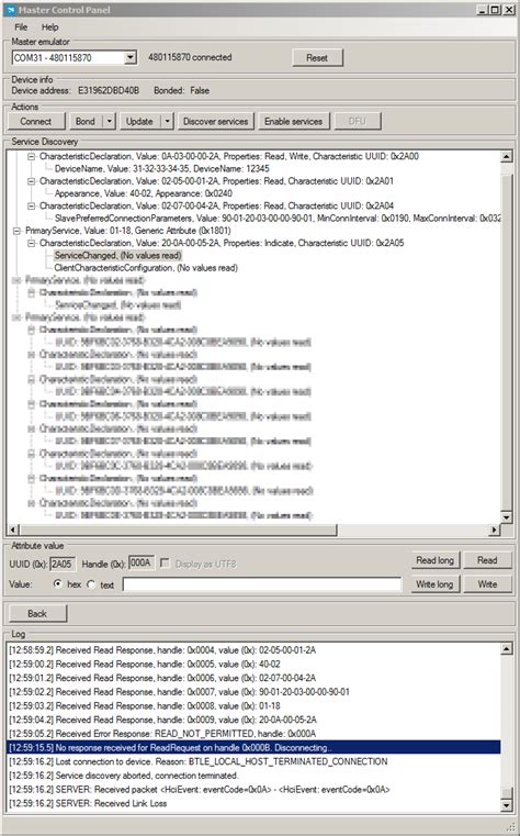 Disconnecting On Generic Attribute Primaryservice0x1801 Discovery Nordic Qanda Nordic