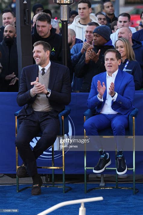 Nba Legend Dirk Nowitzki And Mark Cuban During The Dirk Nowitzki