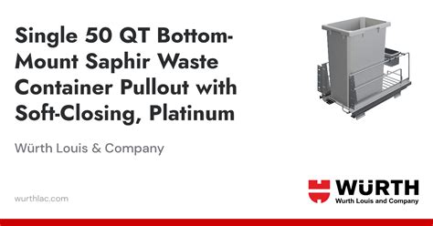 Single 50 Qt Bottom Mount Saphir Waste Container Pullout With Soft