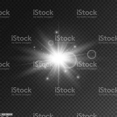 추상적인 벡터 일러스트 레이 션 디자인입니다 투명 한 별 Spotligh와 렌즈 플래시입니다 떨어짐에 대한 스톡 벡터 아트 및 기타 이미지 Istock