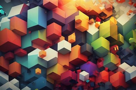 Premium Photo Colorful Abstract Cube Background