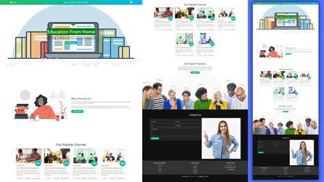 Online Education Elearning Website Using Html Css Js 100