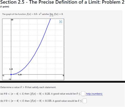 Solved Section 2 5 ﻿the Precise Definition Of A Limit