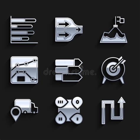 Set Pie Chart Infographic Infographic Element Arrow Target Delivery Tracking Graph Chart