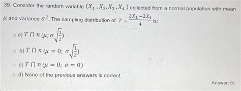 Solved 39 Consider The Random Variable X1x2x3x4