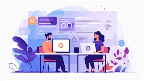 Professional Creation Ui Design Concept With Young Male And Female Premium Ai Generated Vector