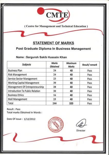 First Attempt Certificate