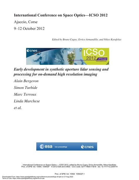 Pdf Early Development In Synthetic Aperture Lidar Sensing And Processing For On Demand High