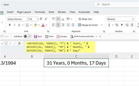 How To Calculate Age In Excel