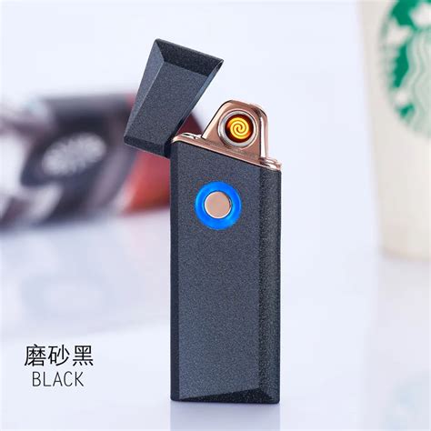 Новая маленькая светодиодная Кнопка ветрозащитная Зажигалка перезаряжаемая зарядка через Usb