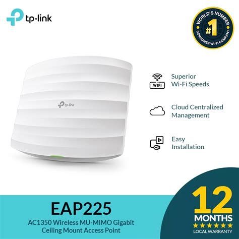 Tp Link Eap225 Ac1350 Wireless Dual Band Gigabit Ceiling Mount Access