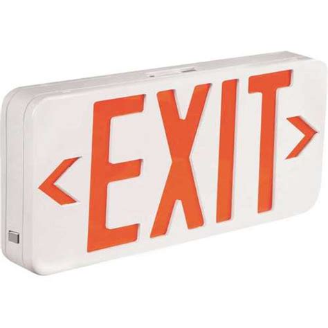 TCP Watt White Housing Integrated LED Red Exit Sign With Universal AC Only