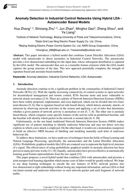 Pdf Anomaly Detection In Industrial Control Networks Using Hybrid Lda Autoencoder Based Models