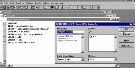conjoint analysis screens related to spss mkt346 lammers