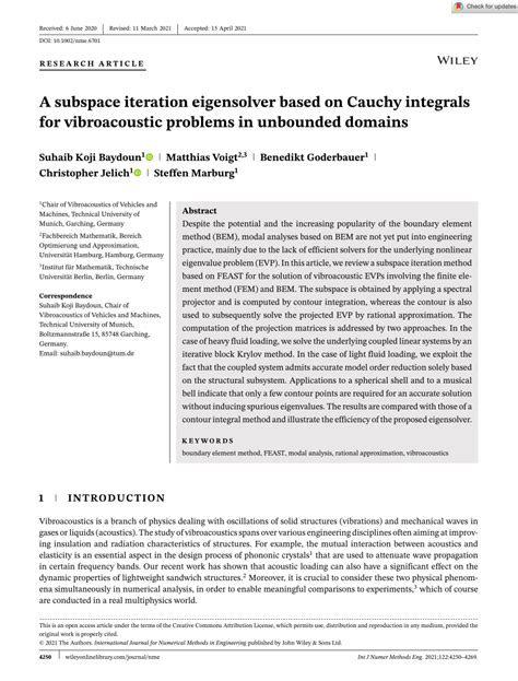 Pdf A Subspace Iteration Eigensolver Based On Cauchy Integrals For