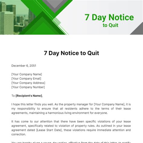 Unconditional Quit Notice Template Unconditional Quit Notice Template