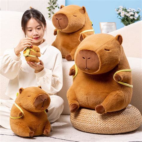 Capybara Plush With Avocado Backpack Capybara Plush Plushies