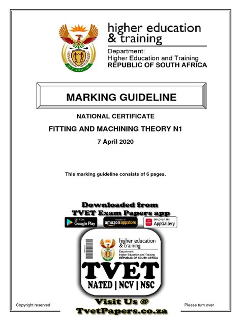 T690 Fitting And Machining Theory N1 Memo Apr 2020 Pdf Grinding Abrasive Cutting Crafts