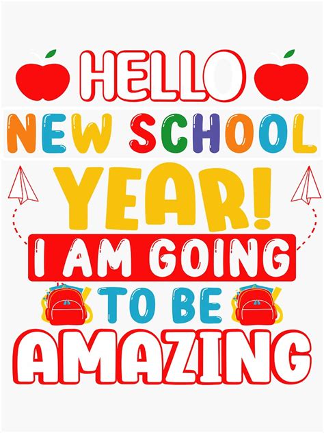 Hello New School Year Sticker For Sale By Trendymog Redbubble