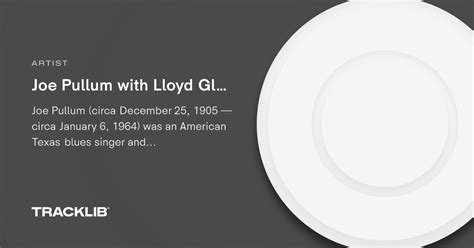 Joe Pullum With Lloyd Glenn Combo