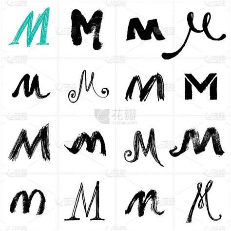 西里尔字母和拉丁字母m素材 花瓣网
