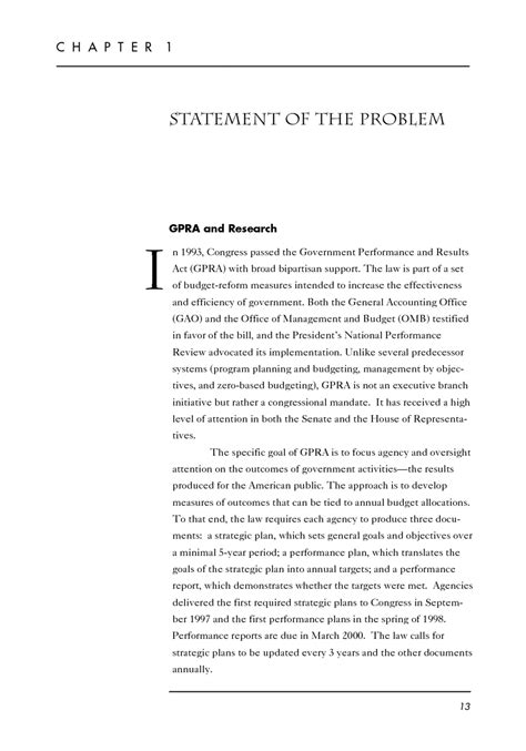 C H A P T E R 1 Statement Of The Problem Evaluating Federal Research